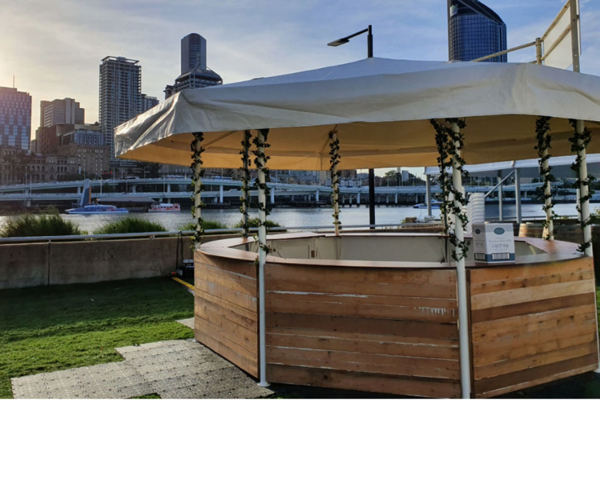 8 Sided Round Timber Kiosk- Info Booth- Pop Up Bar-Festival Services